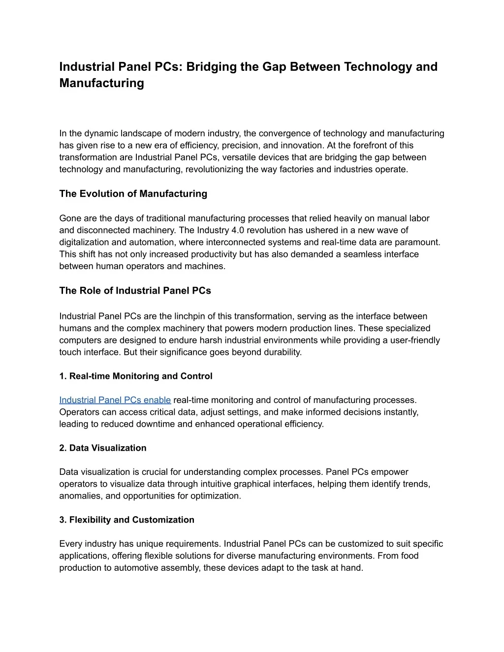 PPT - Industrial Panel PCs_ Bridging the Gap Between Technology and ...