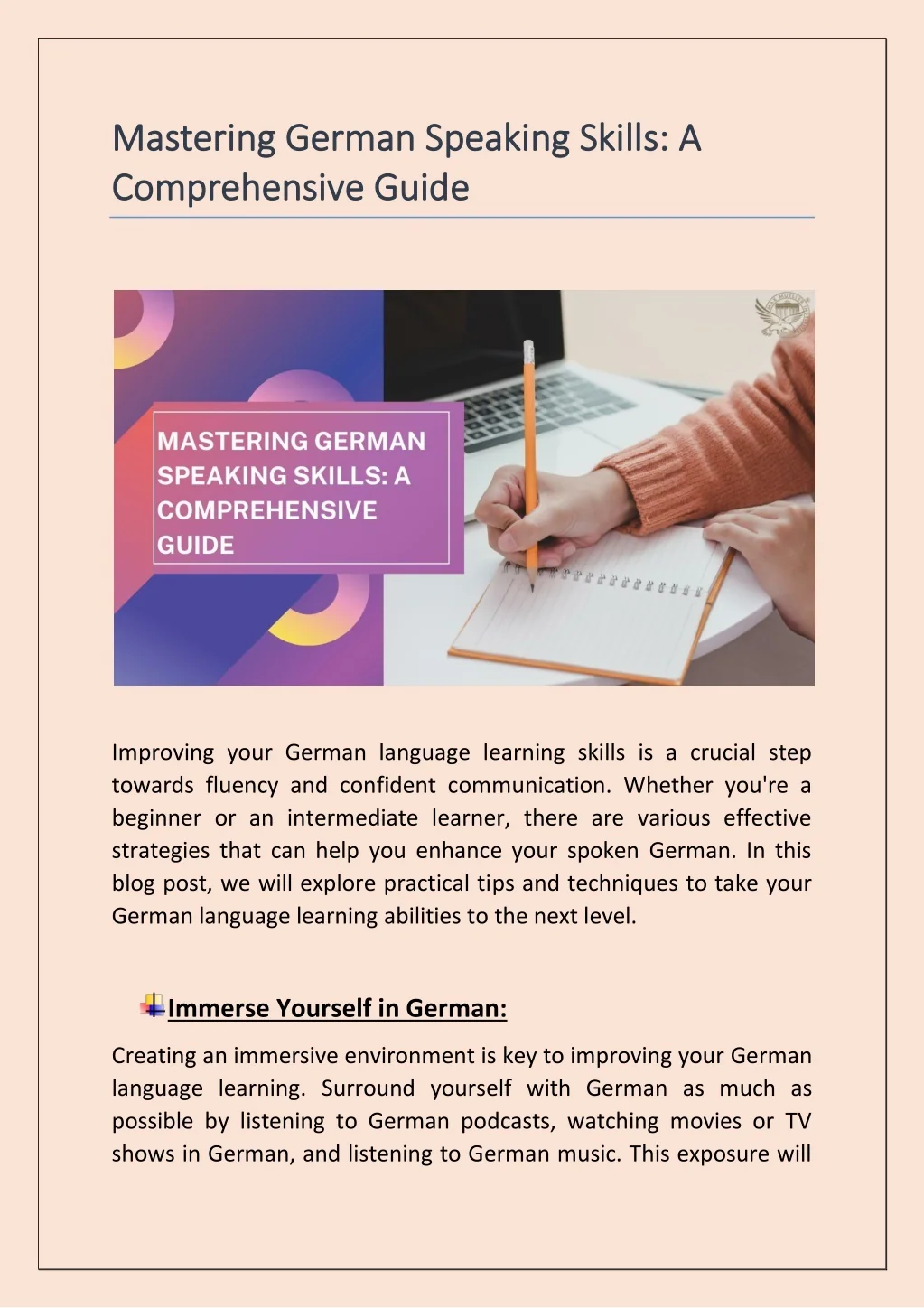 PPT - Mastering German Speaking Skills PowerPoint Presentation, free ...