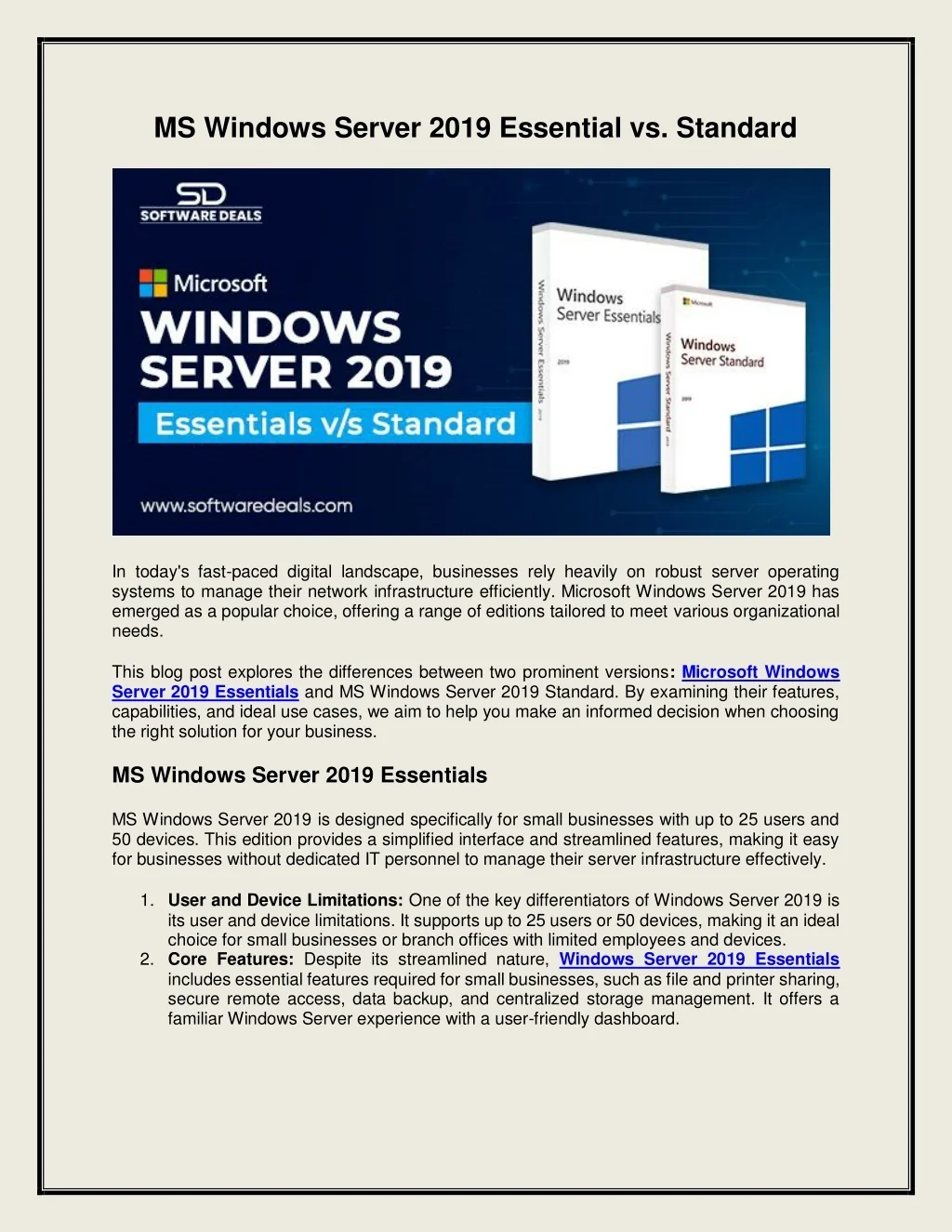 PPT - MS Windows Server 2019 Essential vs. Standard PowerPoint Presentation - ID:12434624