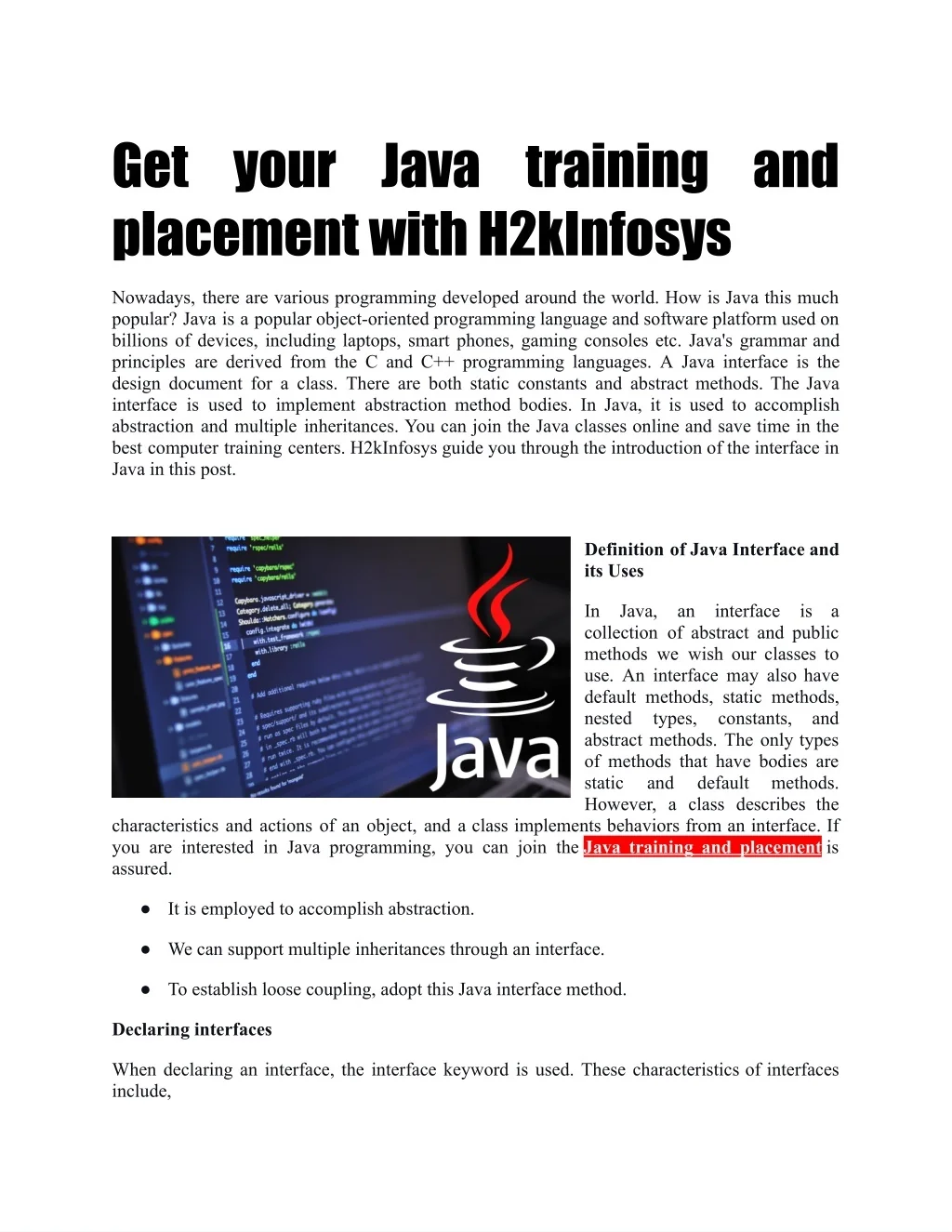 PPT - Get your Java training and placement with H2kInfosys PowerPoint Presentation - ID:12434807