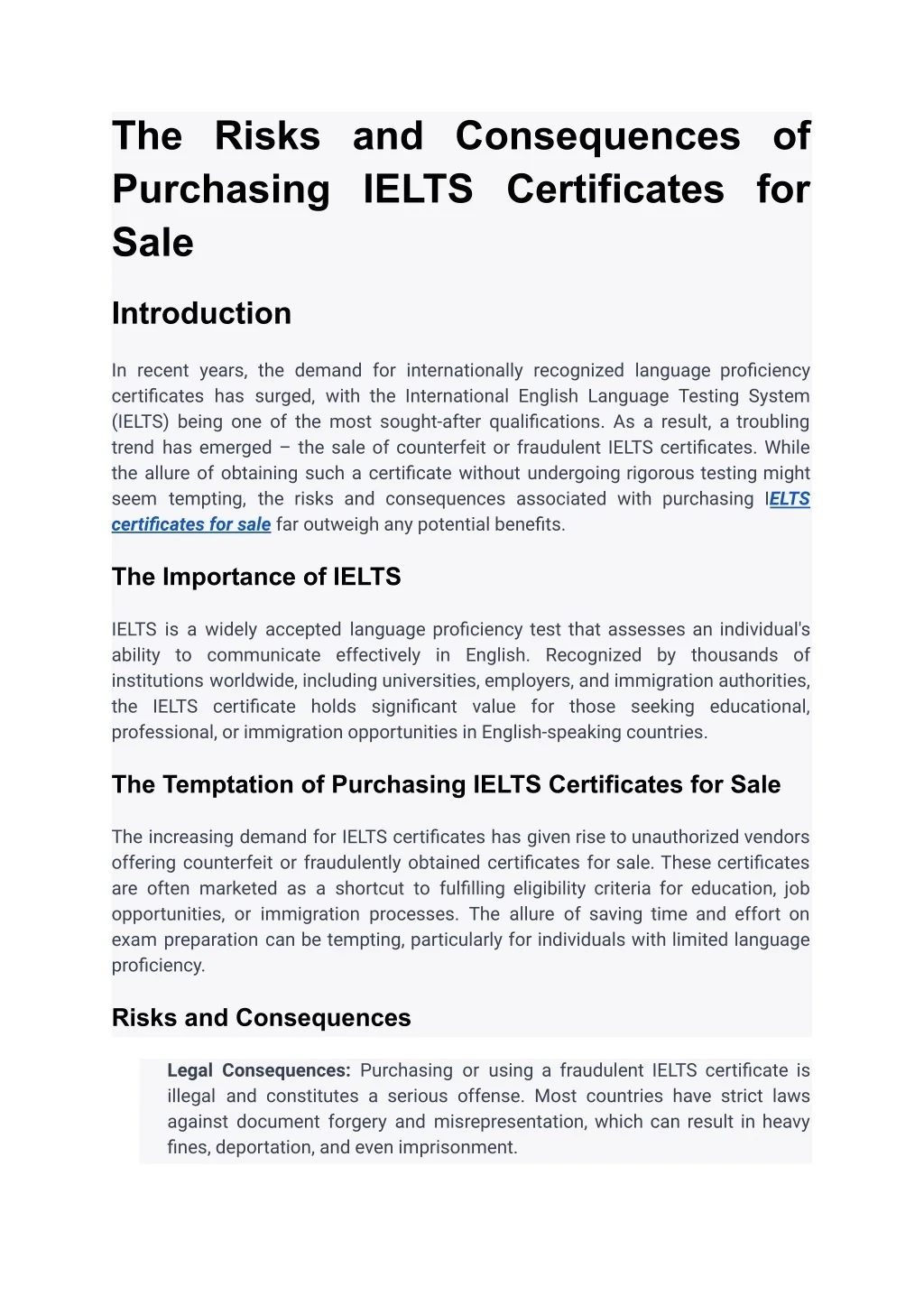PPT - The Risks and Consequences of Purchasing IELTS Certificates for ...