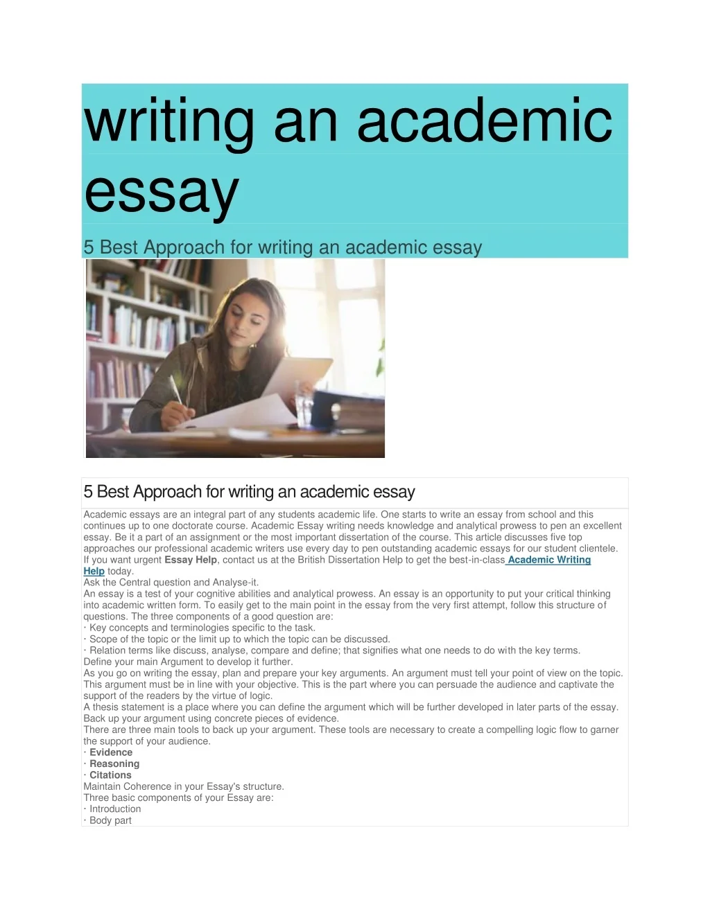PPT - writing an academic essay PowerPoint Presentation, free download ...