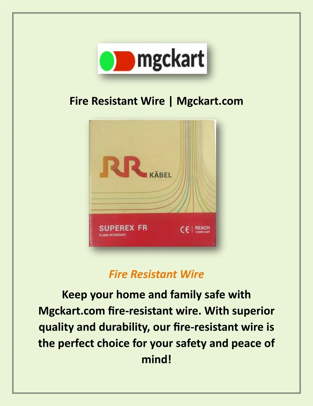 PPT - Fire Resistant Wire PowerPoint Presentation, free download - ID ...