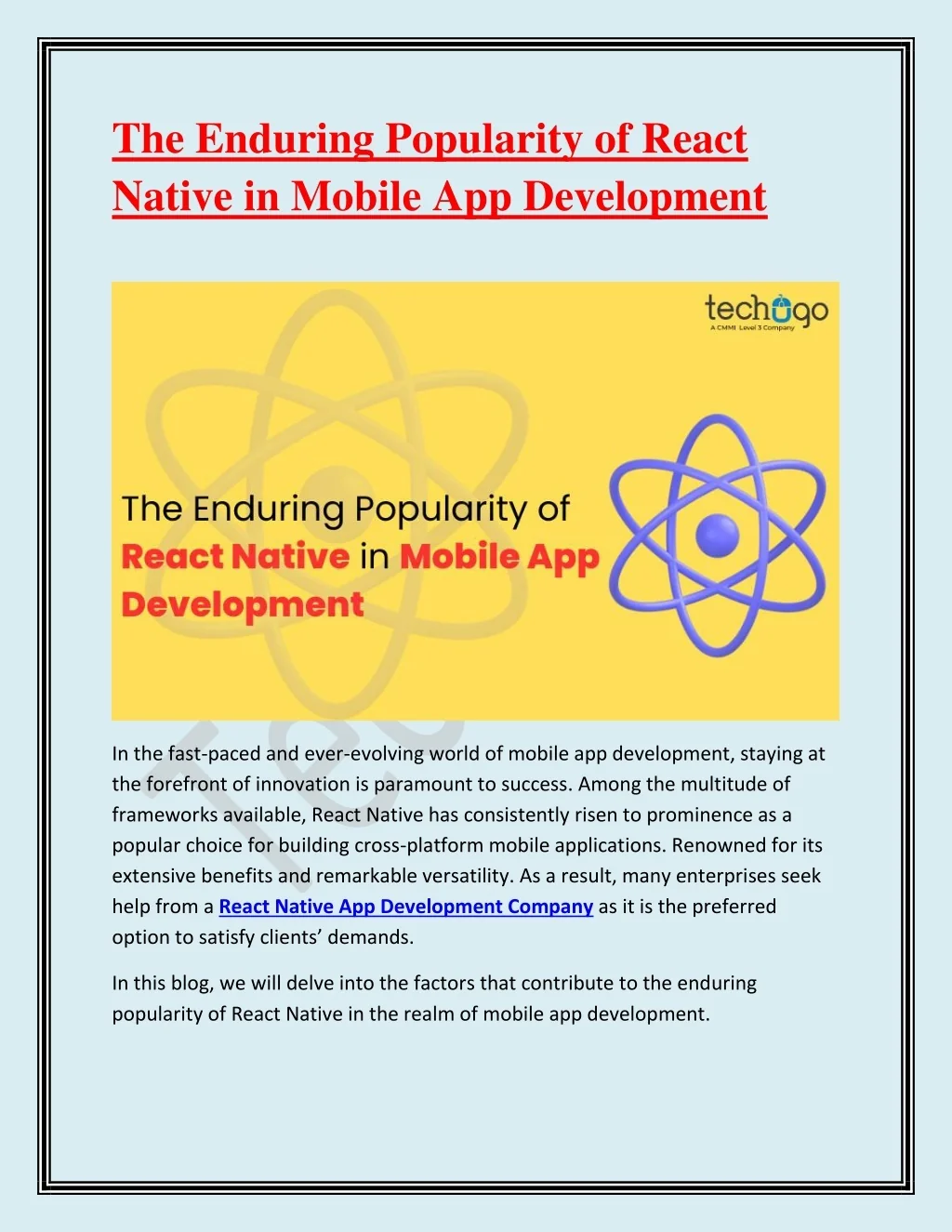 PPT - The Enduring Popularity of React Native in Mobile App Development ...