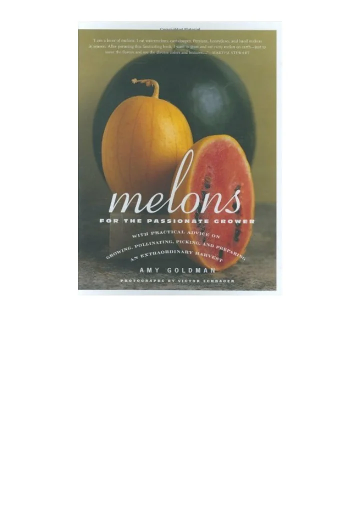 PPT - PDF read online Melons for the Passionate Grower full PowerPoint Presentation - ID:12444337
