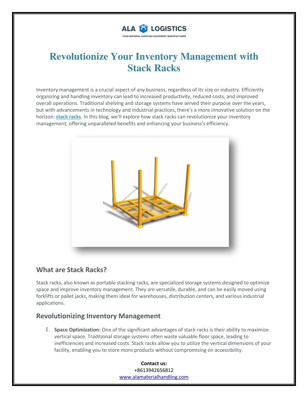 PPT - Revolutionize Your Inventory Management with Stack Racks ...