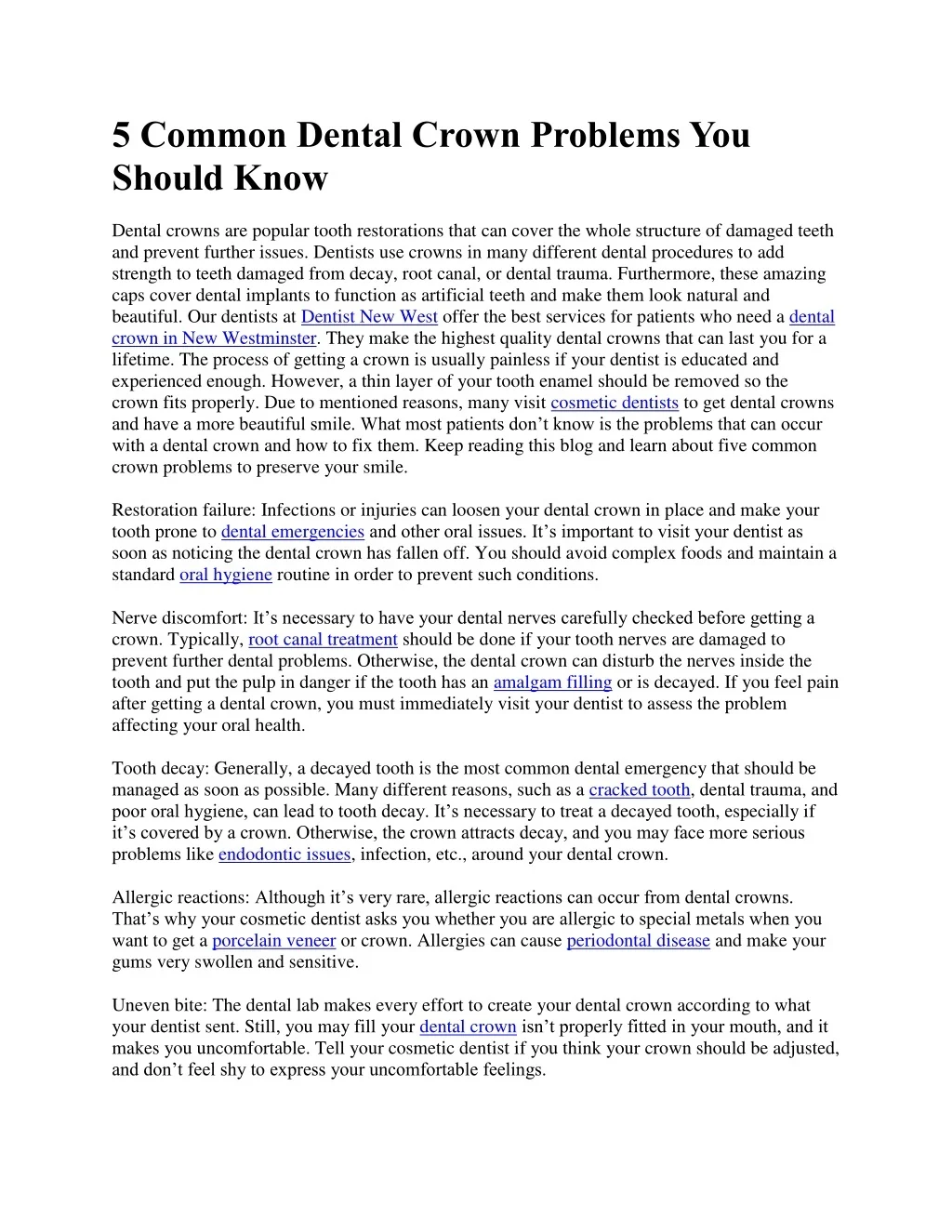 PPT - 5 Common Dental Crown Problems You Should Know PowerPoint ...