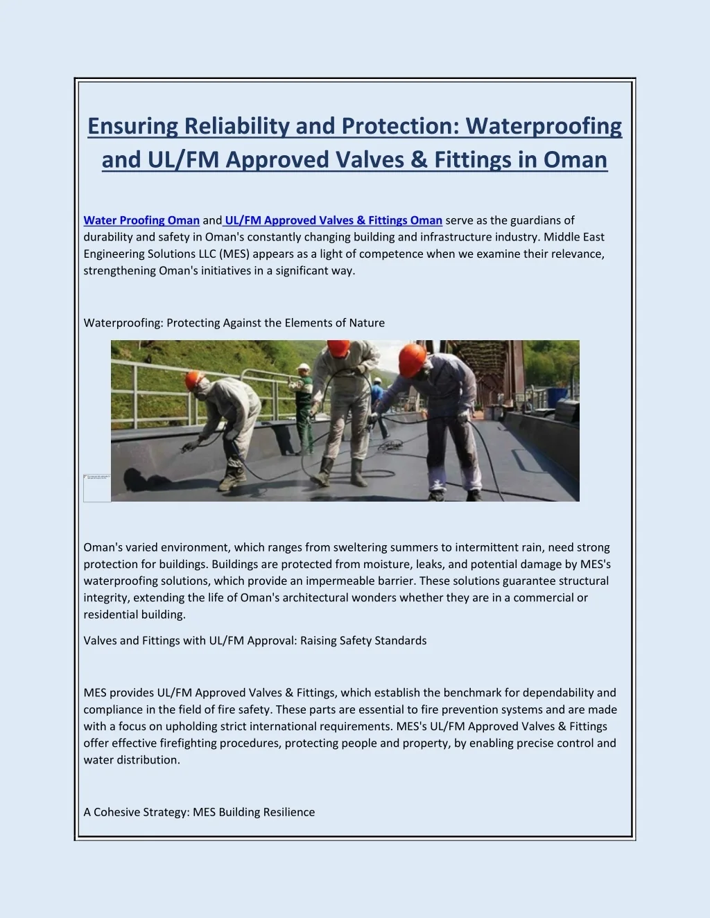 PPT - Ensuring Reliability and Protection Waterproofing and ULFM ...