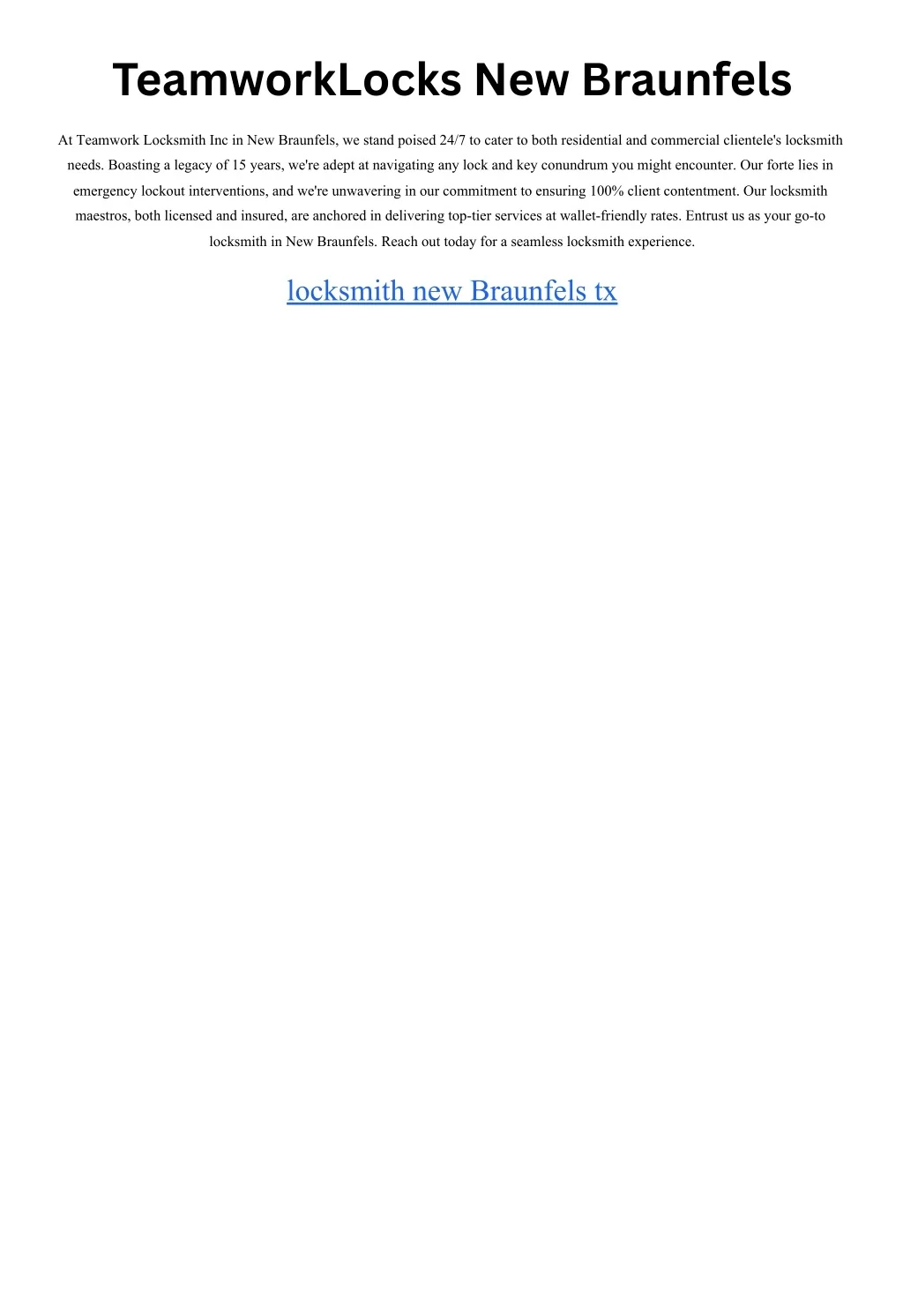 PPT - TeamworkLocks New Braunfels PowerPoint Presentation, free ...