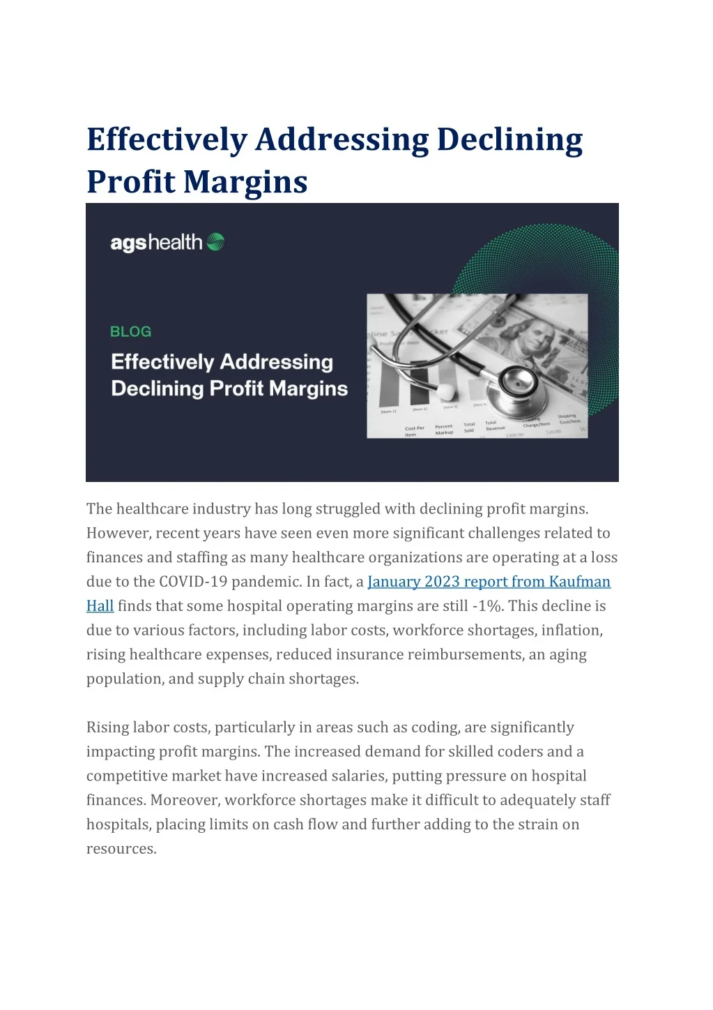 PPT - Effectively Addressing Declining Profit Margins PowerPoint ...