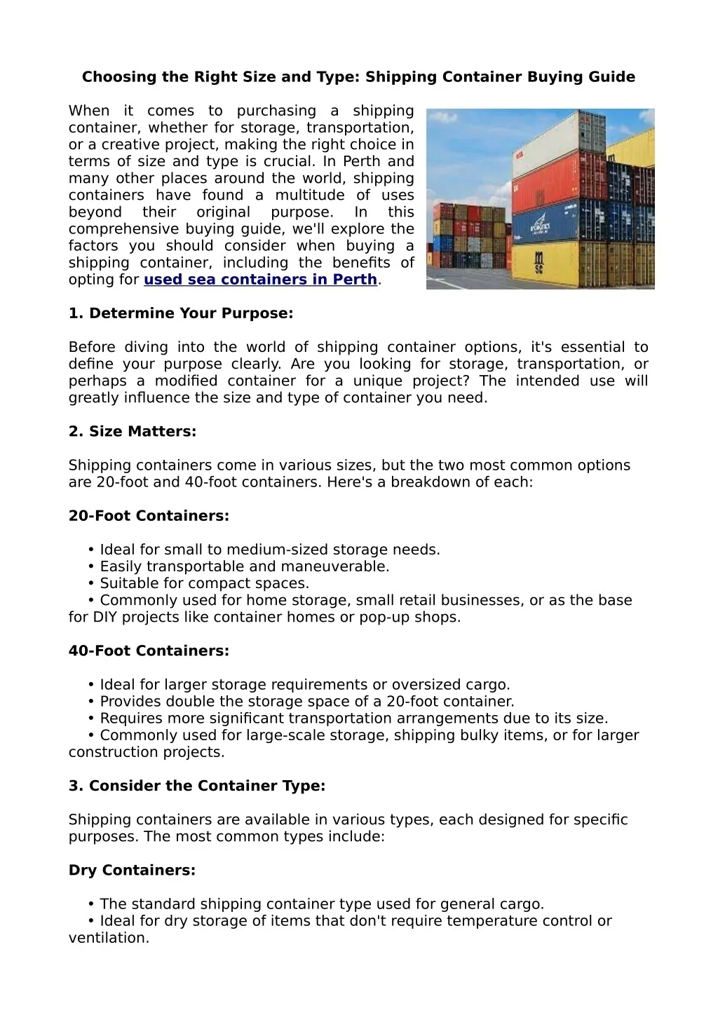 PPT - Choosing the Right Size and Type Shipping Container Buying Guide ...
