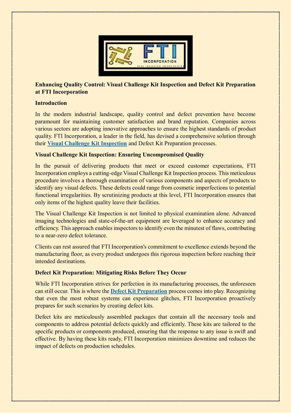 PPT - Enhancing Quality Control Visual Challenge Kit Inspection and ...