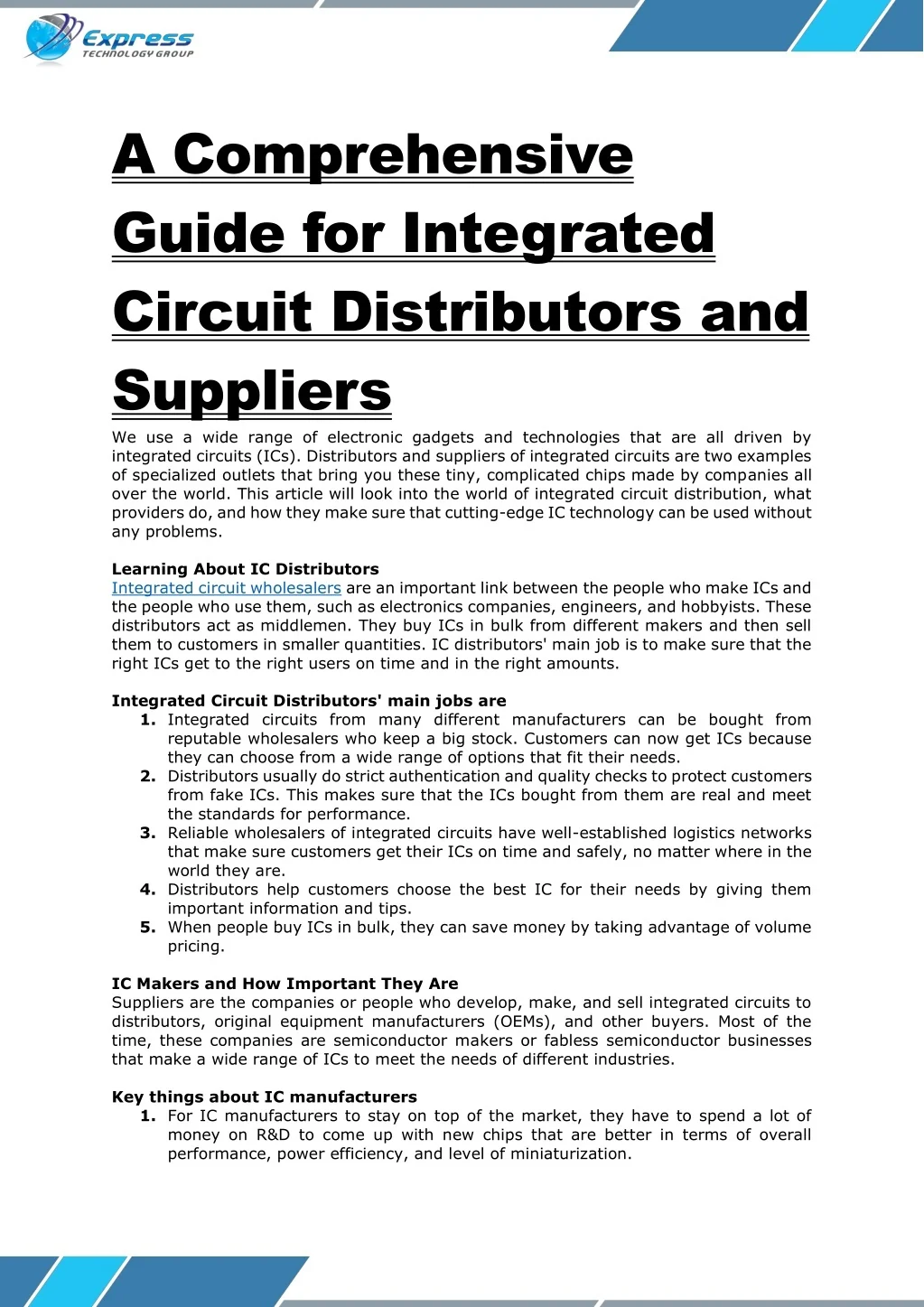 PPT - A Comprehensive Guide for Integrated Circuit Distributors and ...