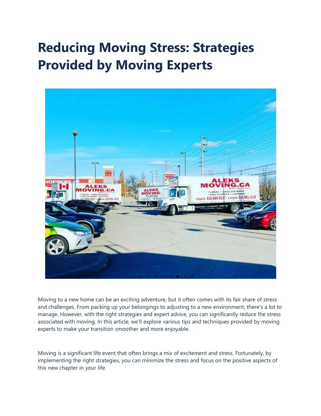 PPT - Reducing Moving Stress Strategies Provided by Moving Experts ...