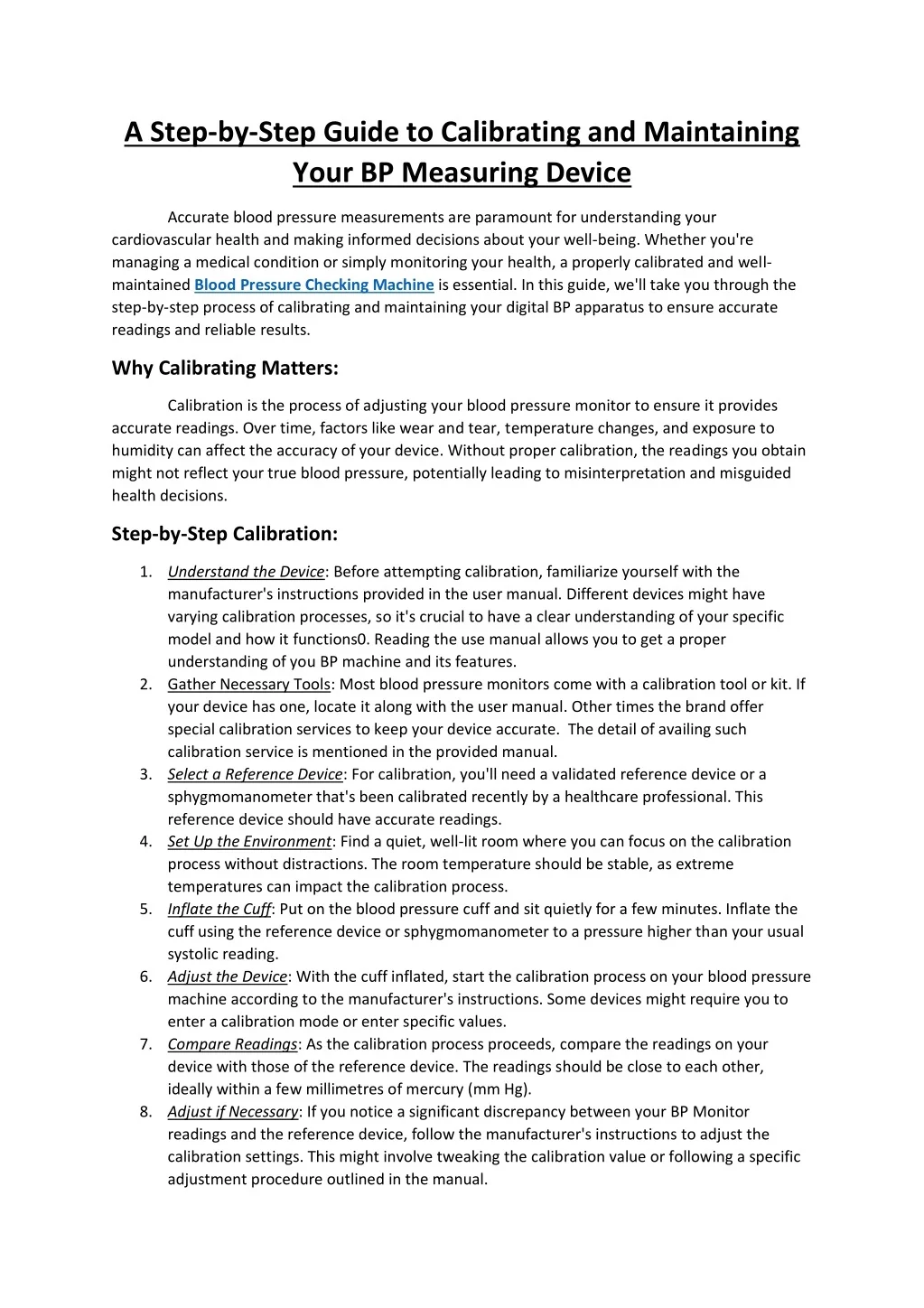 PPT - A Step-by-Step Guide to Calibrating and Maintaining Your BP ...