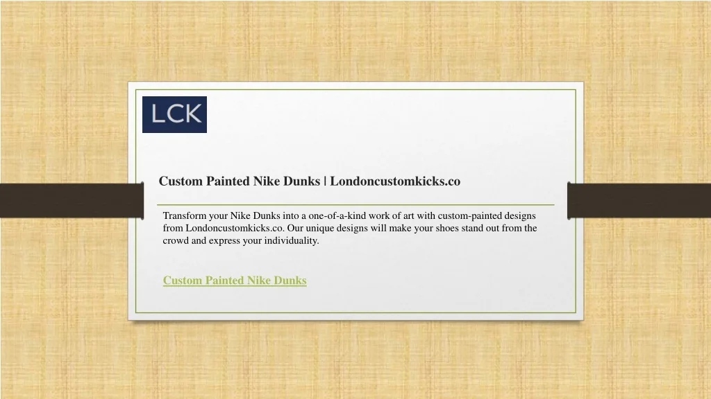 PPT - Custom Painted Nike Dunks Londoncustomkicks.co PowerPoint ...