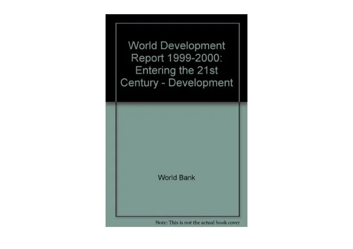 PPT - Ebook download World Development Report 1999 2000 Entering the ...