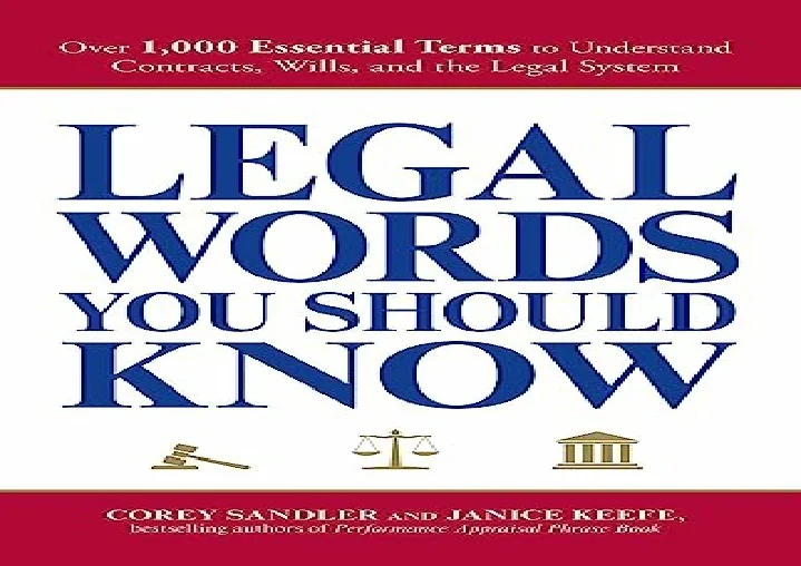 PPT - DOWNLOAD BOOK [PDF] Legal Words You Should Know: Over 1,000 ...