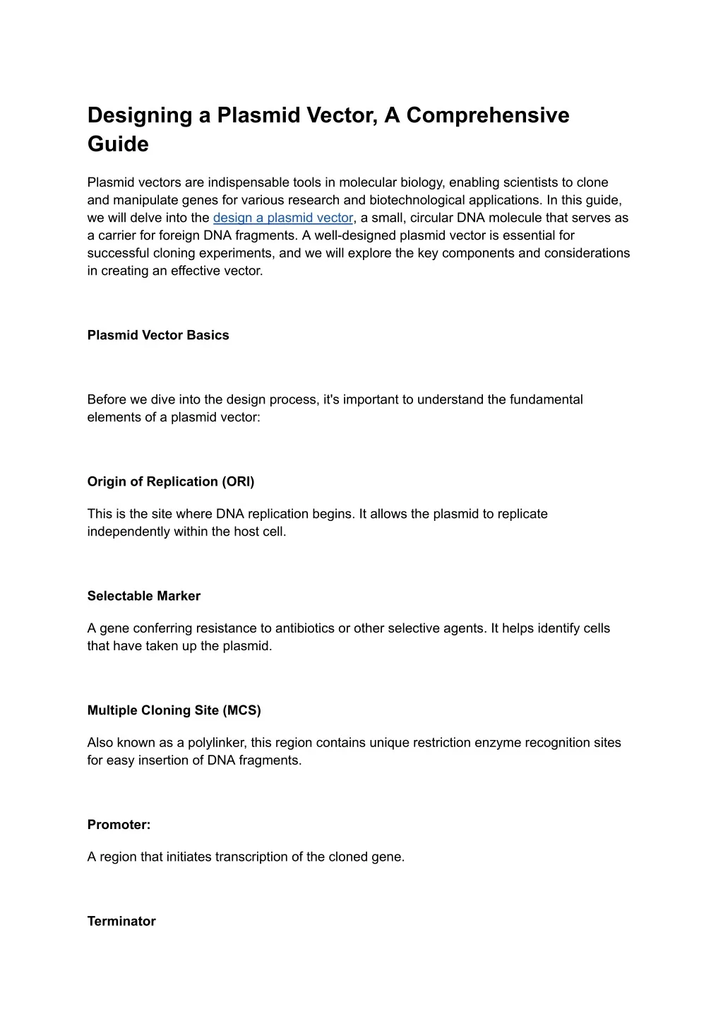 PPT - Designing a Plasmid Vector, A Comprehensive Guide PowerPoint ...