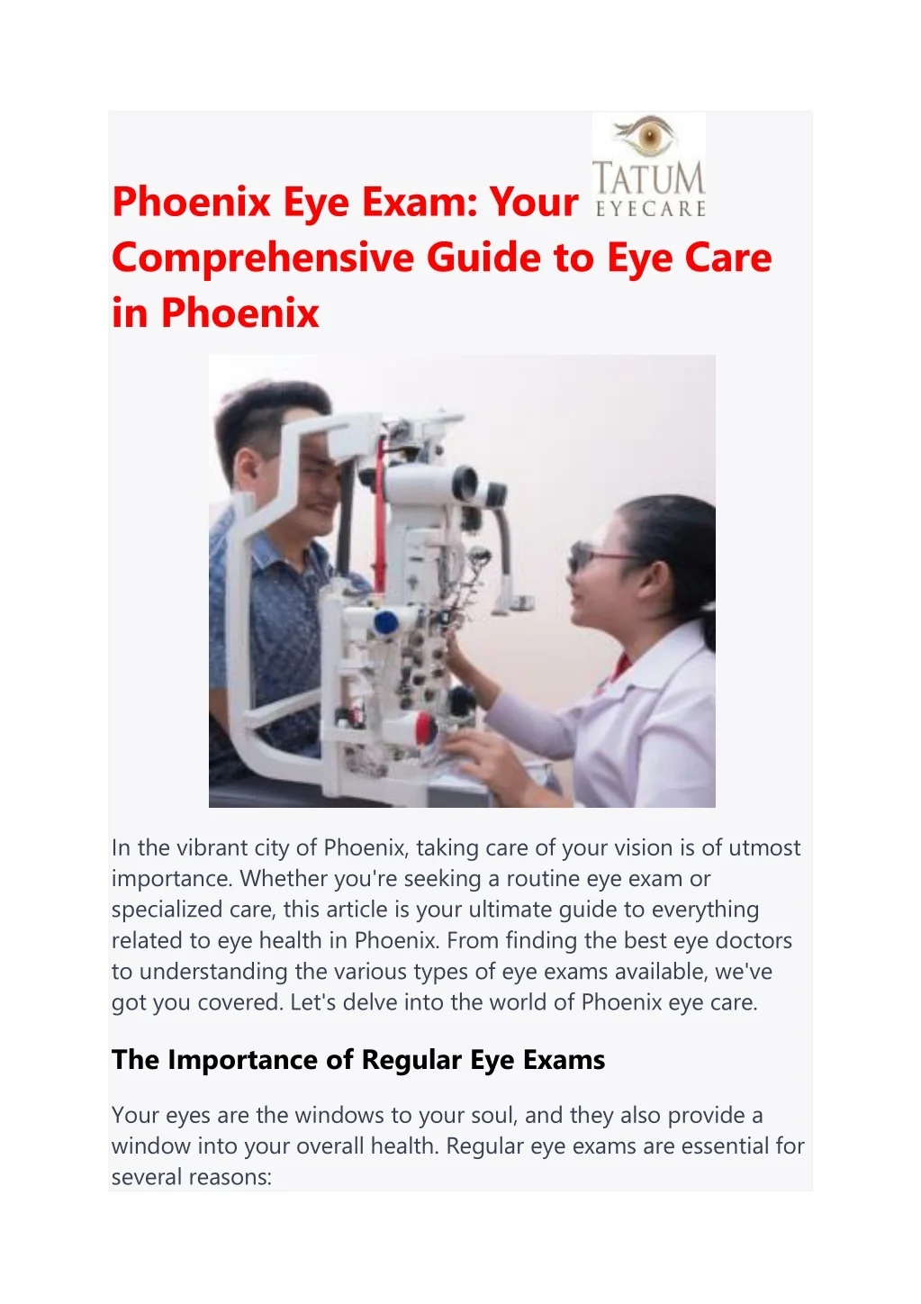 PPT - Phoenix Eye Exam: Your Comprehensive Guide to Eye Care in Phoenix ...