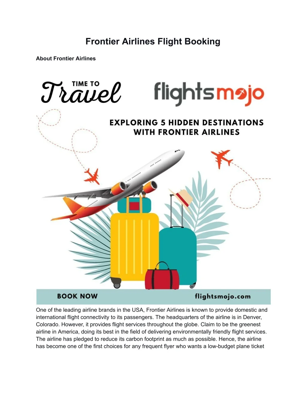 PPT - Frontier Airlines Flight Booking PowerPoint Presentation, free ...
