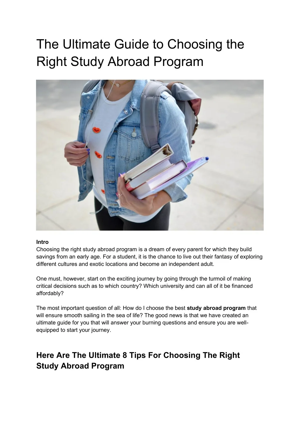 PPT - The Ultimate Guide to Choosing the Right Study Abroad Program ...