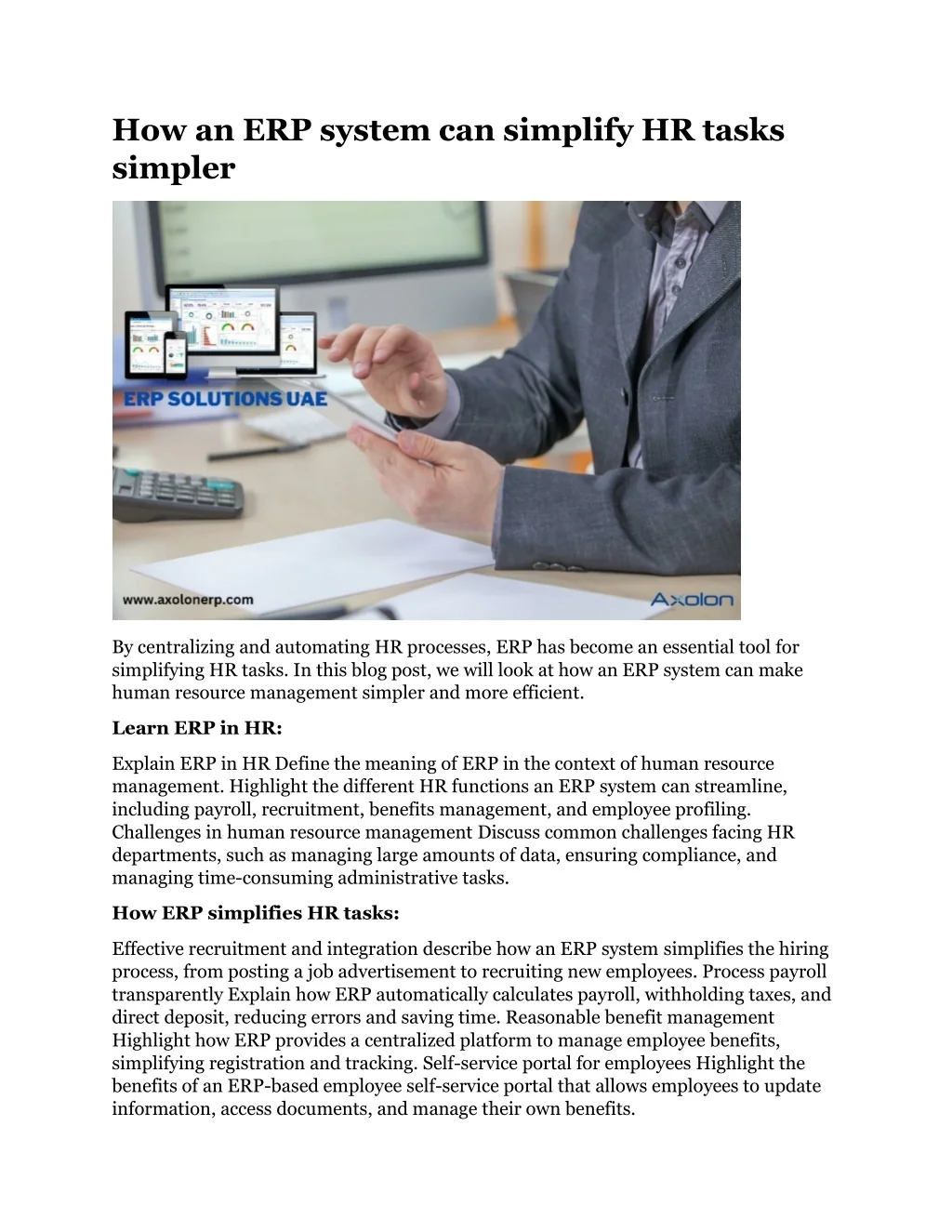 PPT - How an ERP system can simplify HR tasks simpler PowerPoint ...