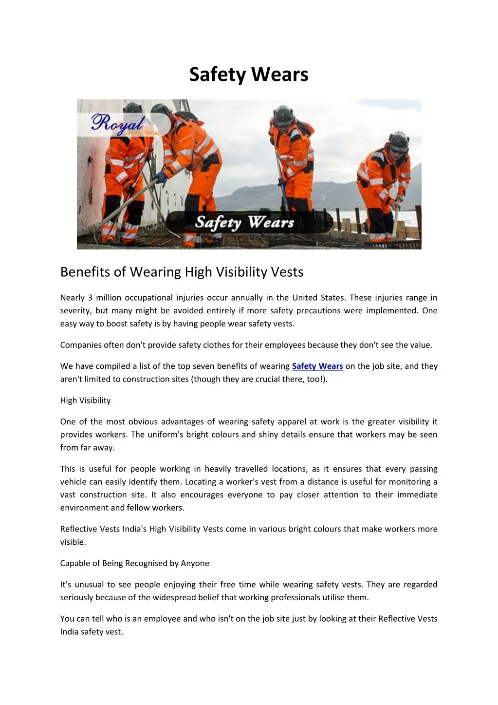 PPT - Safety Wears PowerPoint Presentation, free download - ID:12479135
