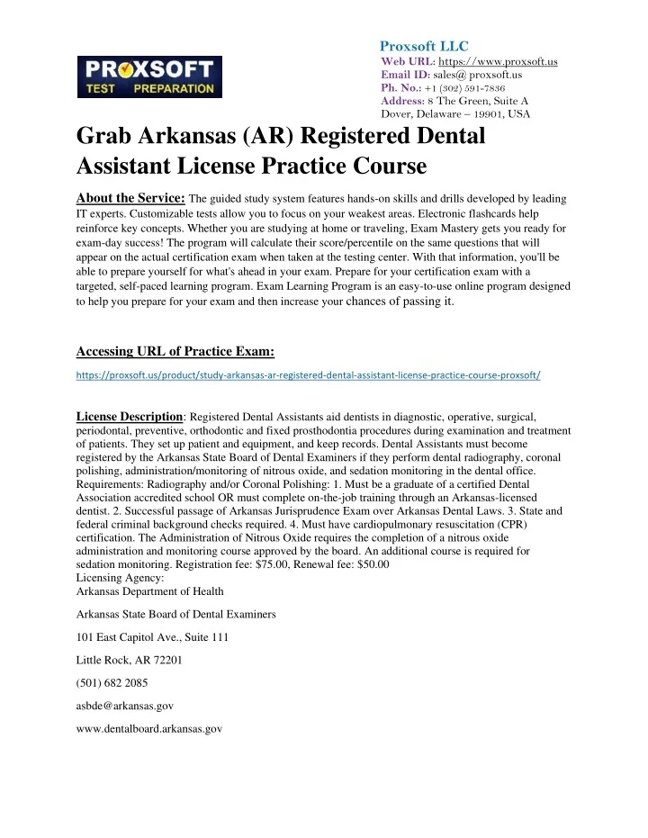 PPT - Grab Arkansas (AR) Registered Dental Assistant License Practice ...