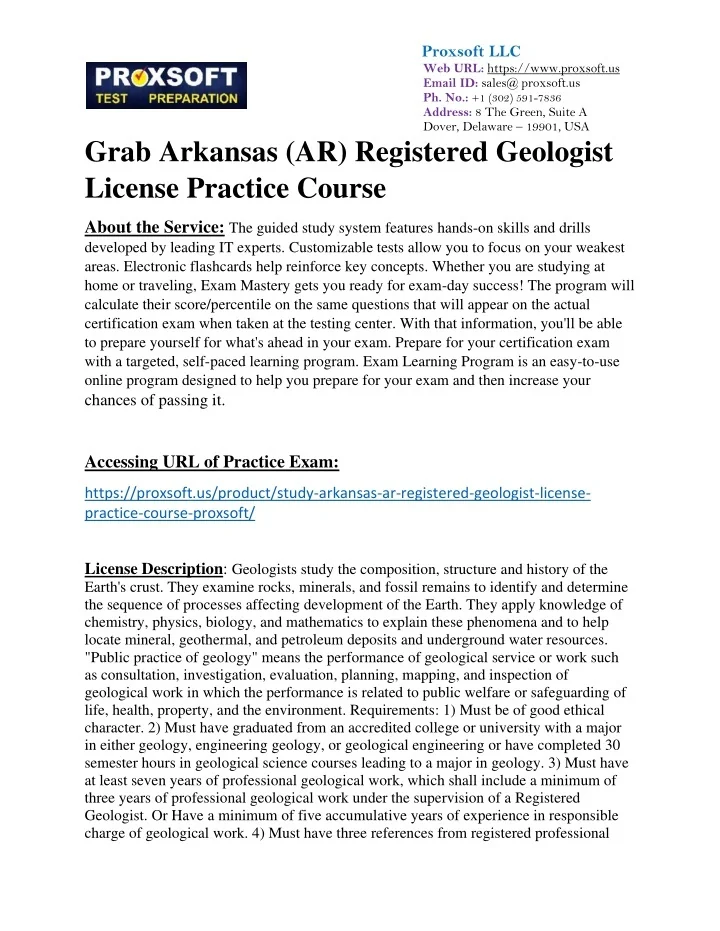 PPT - Grab Arkansas (AR) Registered Geologist License Practice Course ...