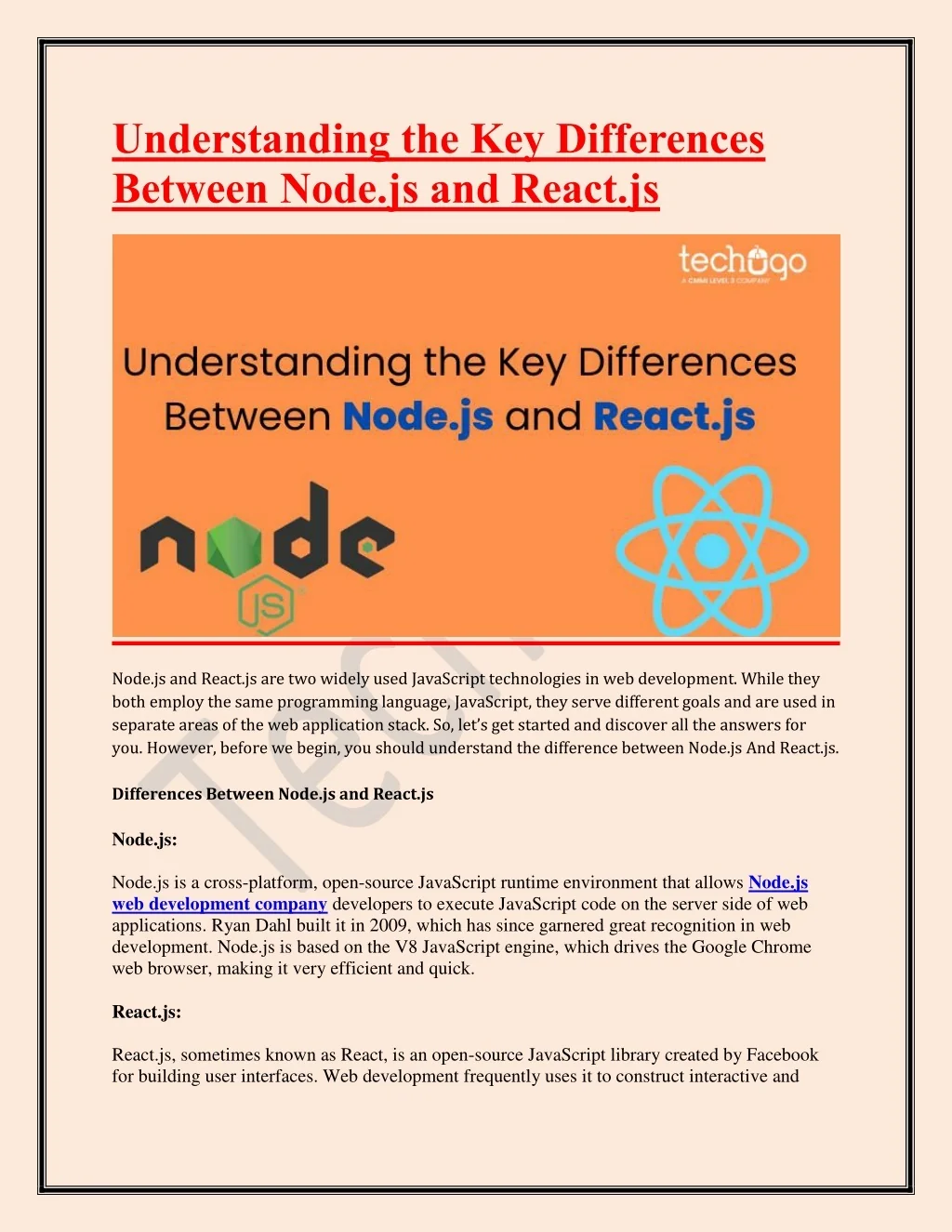 PPT - Understanding the Key Differences Between Node.js and React.js PowerPoint Presentation ...