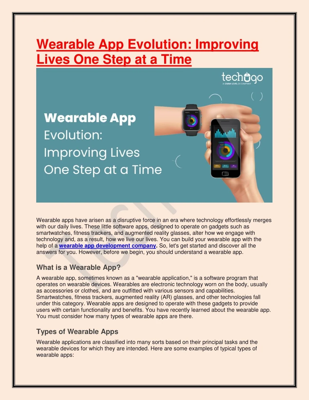 PPT - Wearable App Evolution-Improving Lives One Step at a Time ...