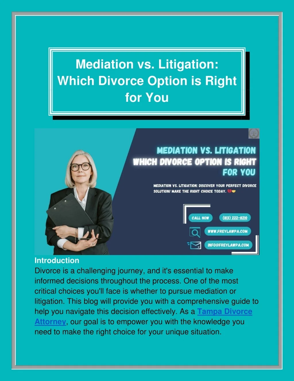 PPT - Mediation vs. Litigation_ Which Divorce Option is Right for You PowerPoint Presentation ...