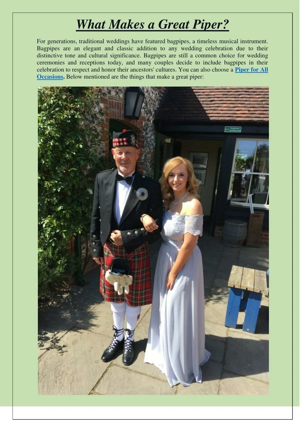 PPT - What Makes a Great Piper? PowerPoint Presentation, free download ...