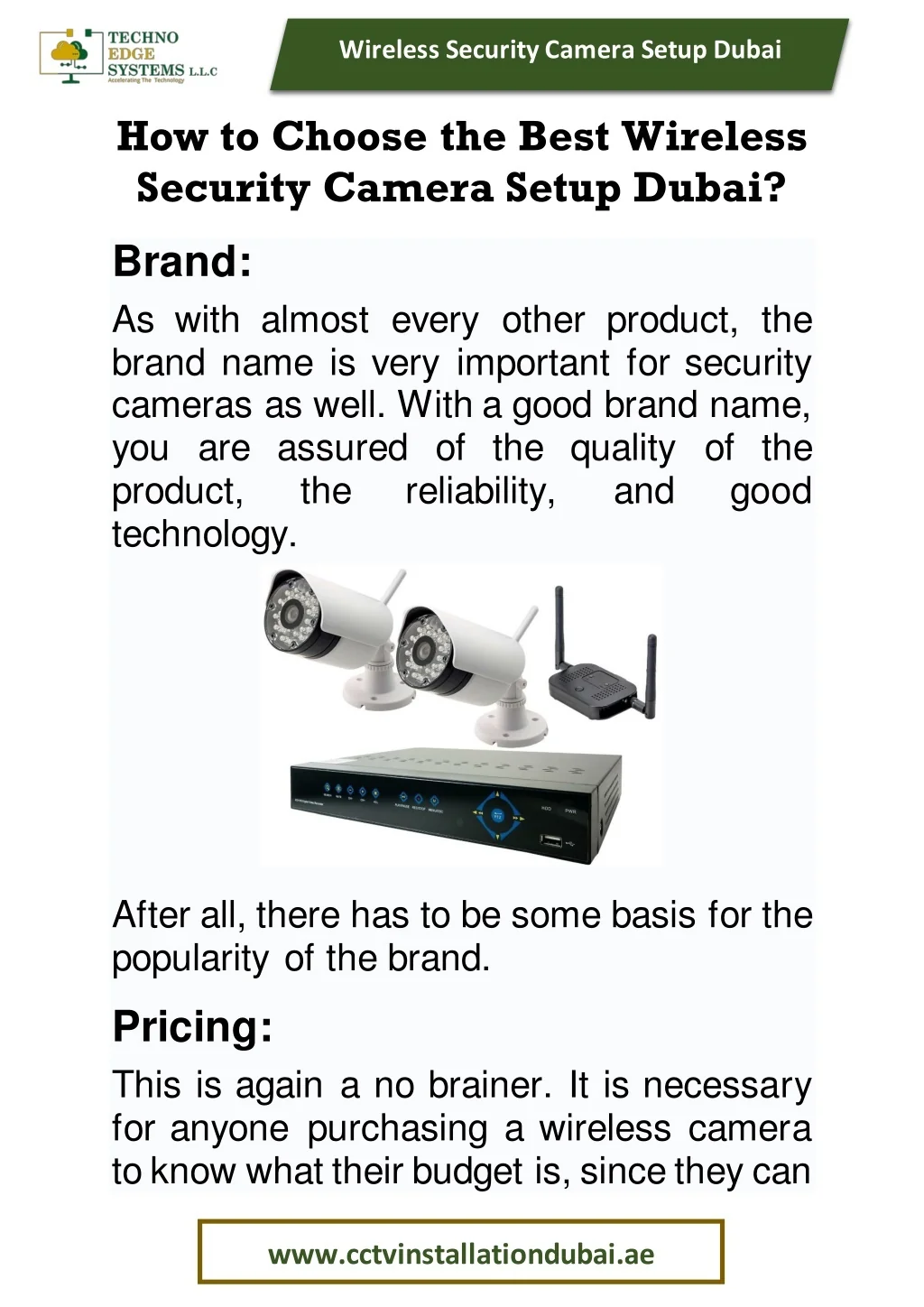 PPT - How to Choose the Best Wireless Security Camera Setup Dubai ...