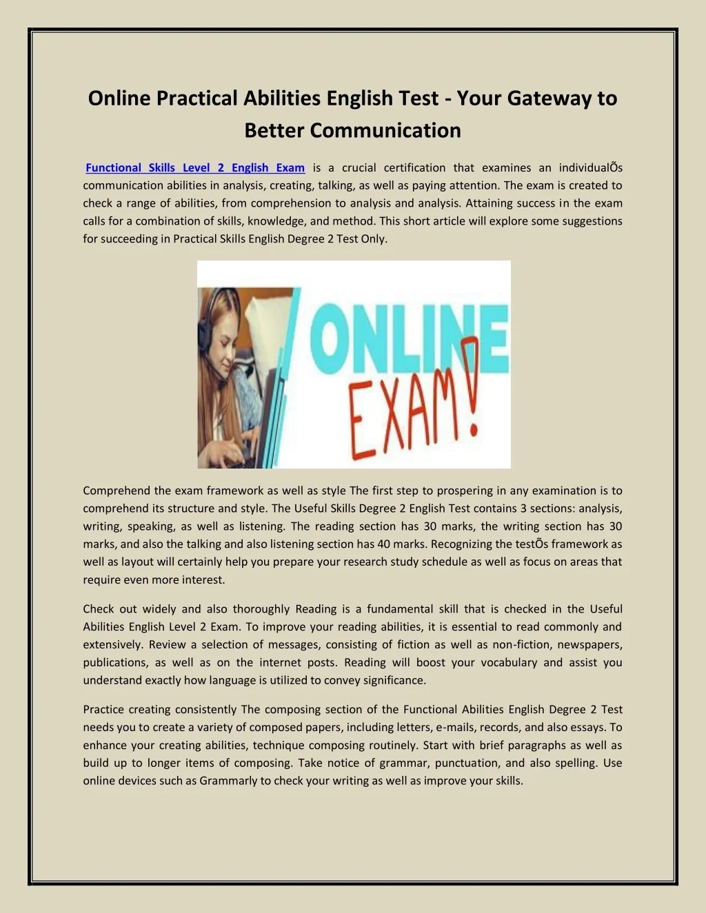PPT - Online Practical Abilities English Test PowerPoint Presentation ...
