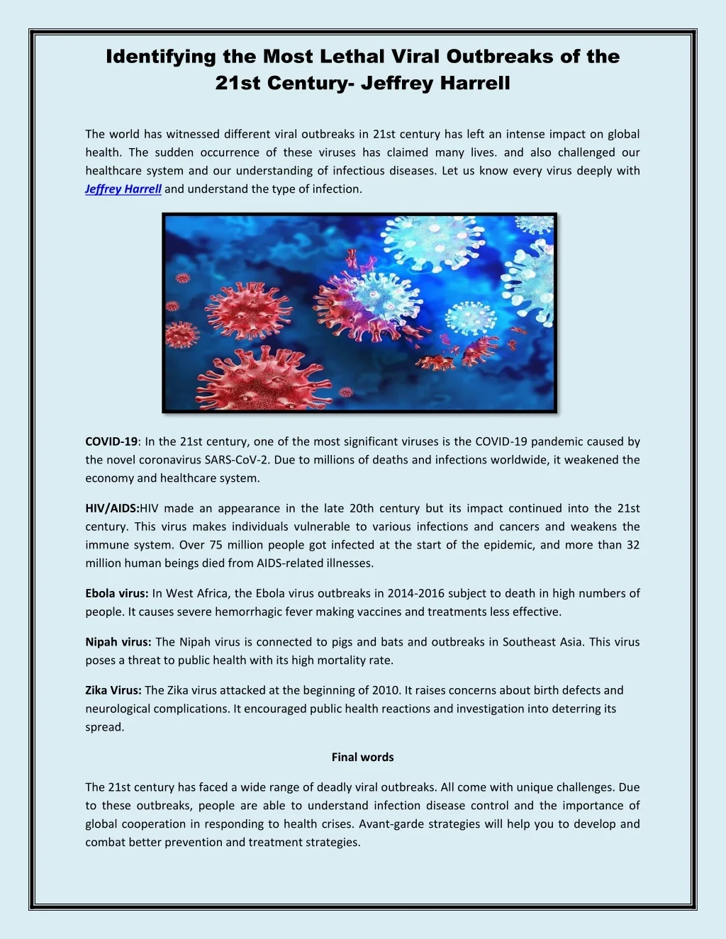PPT - Identifying the Most Lethal Viral Outbreaks of the 21st Century ...