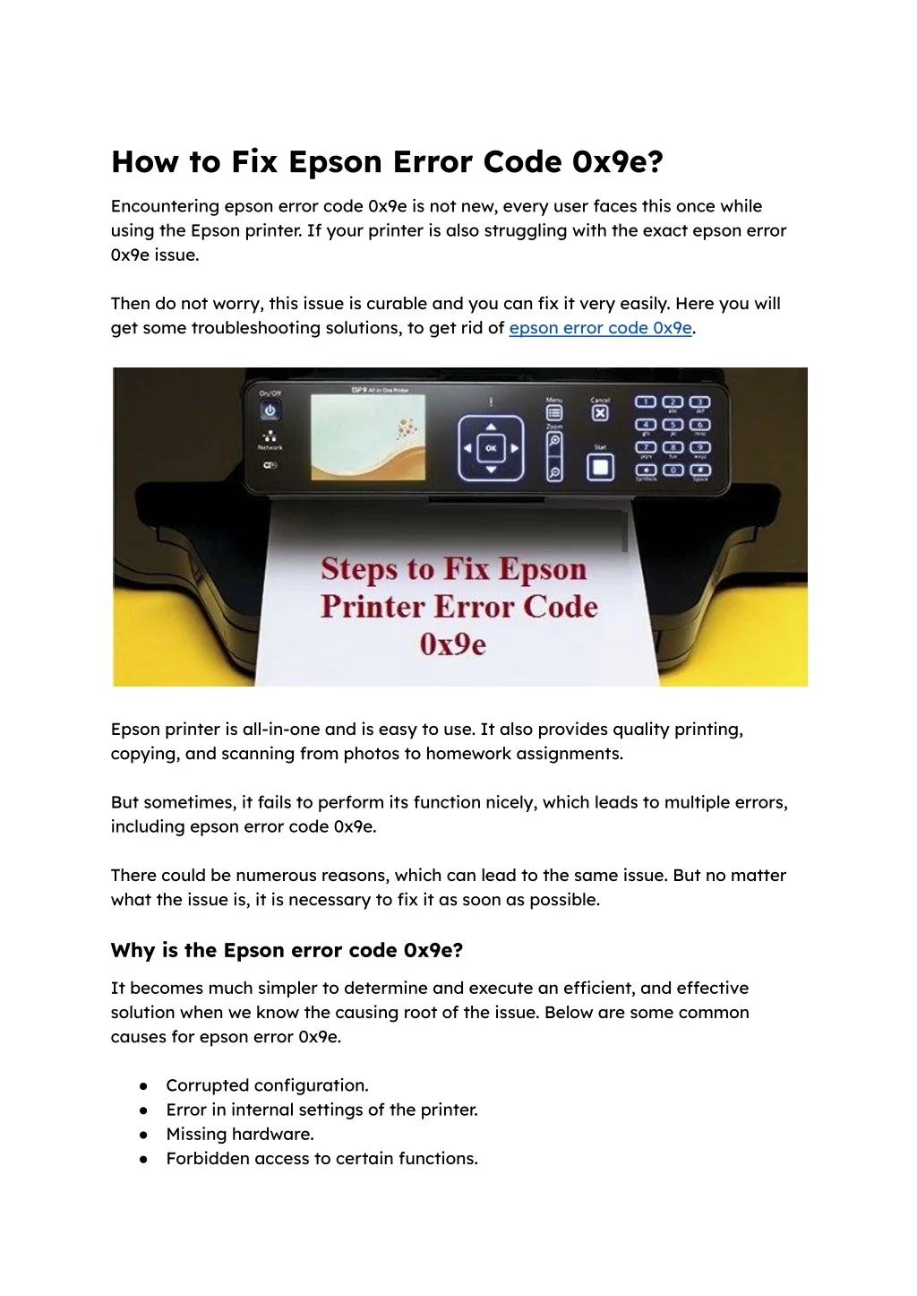 PPT - How to Fix Epson Error Code 0x9e PowerPoint Presentation, free ...