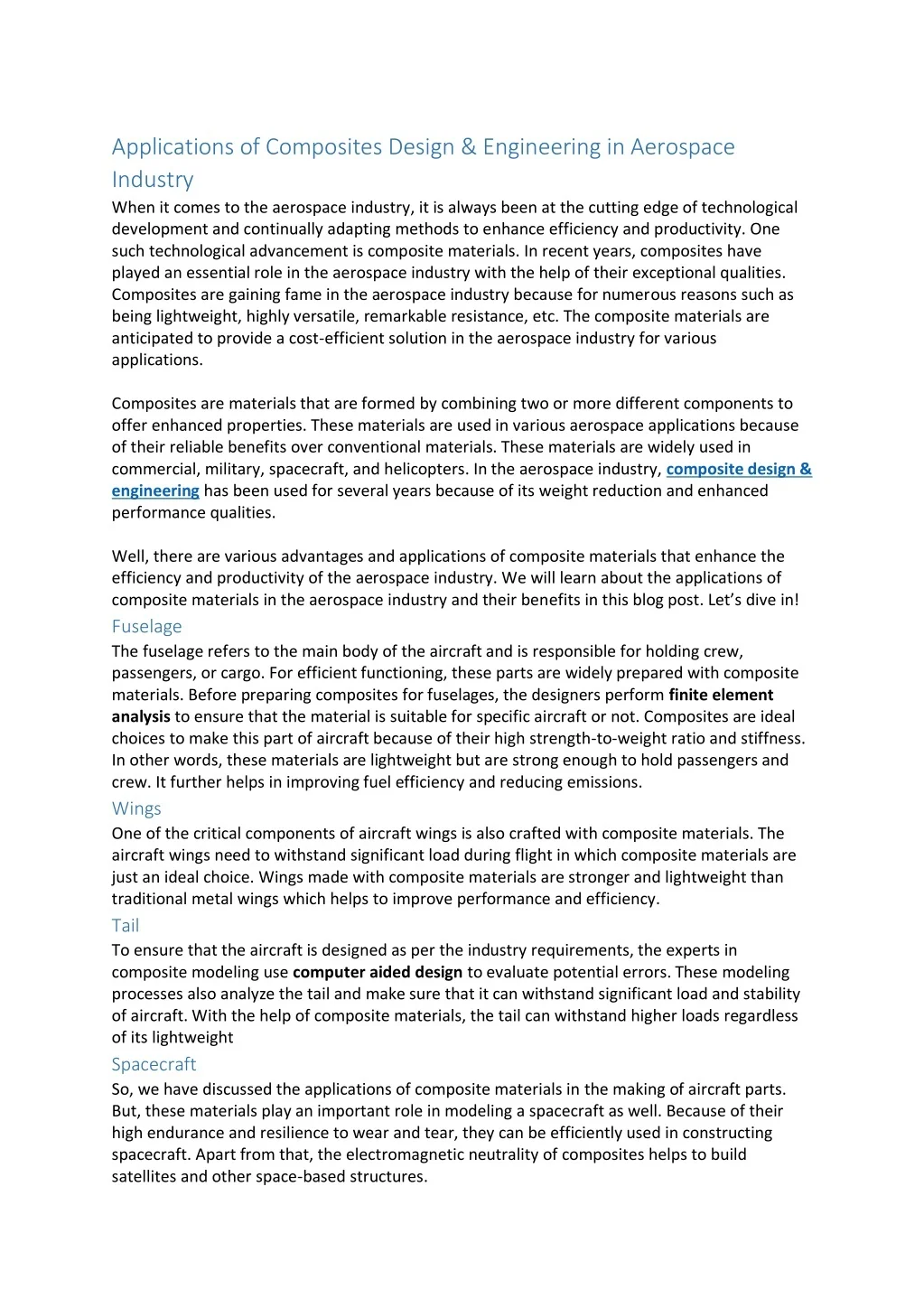 PPT - Applications of Composites Design & Engineering in Aerospace ...