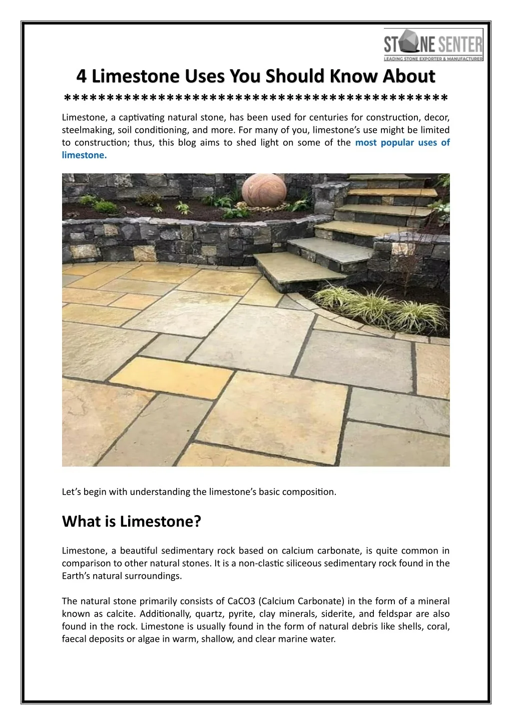 PPT - 4 Limestone Uses You Should Know About PowerPoint Presentation ...