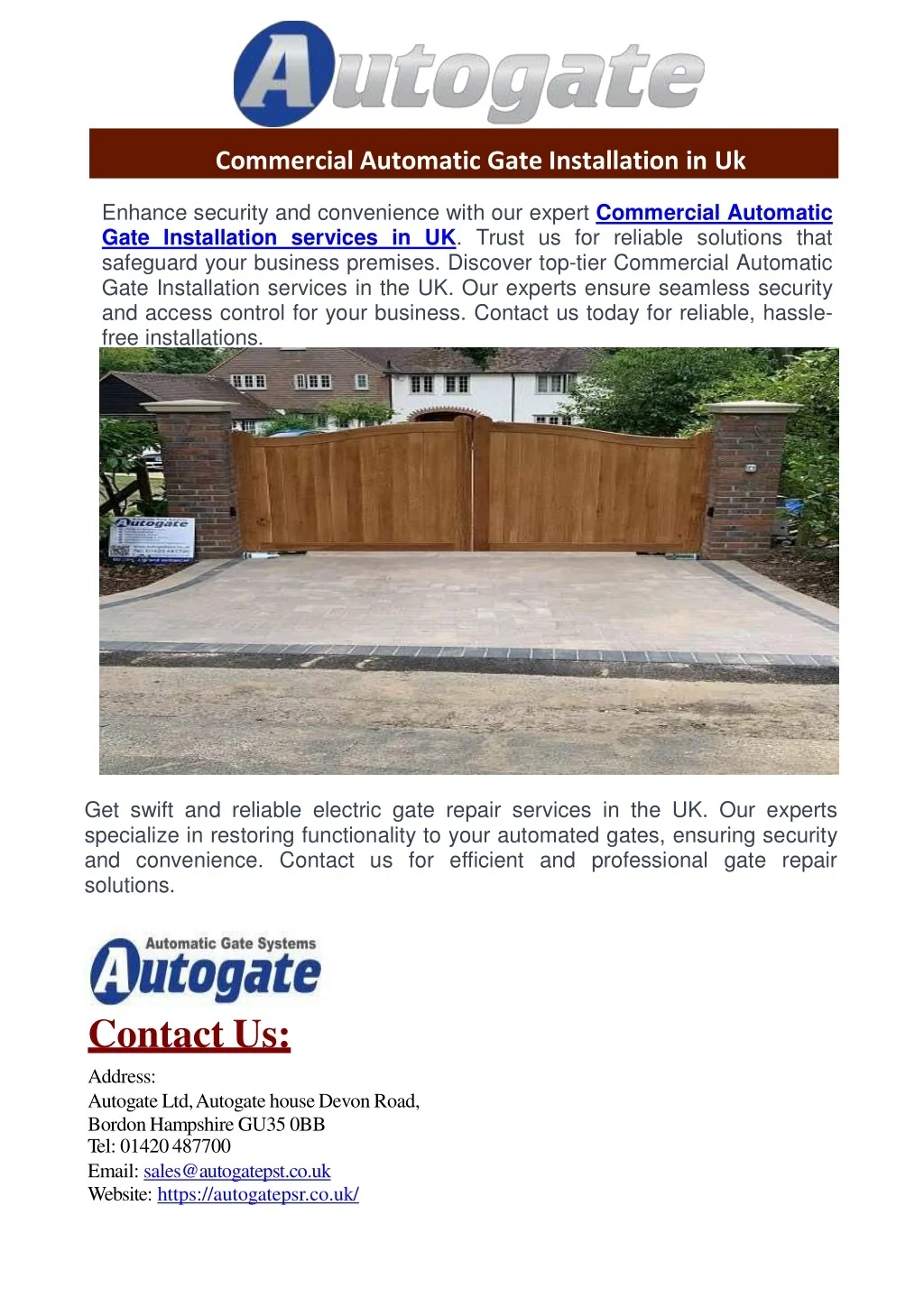 PPT - Commercial Automatic Gate Installation in Uk PowerPoint ...