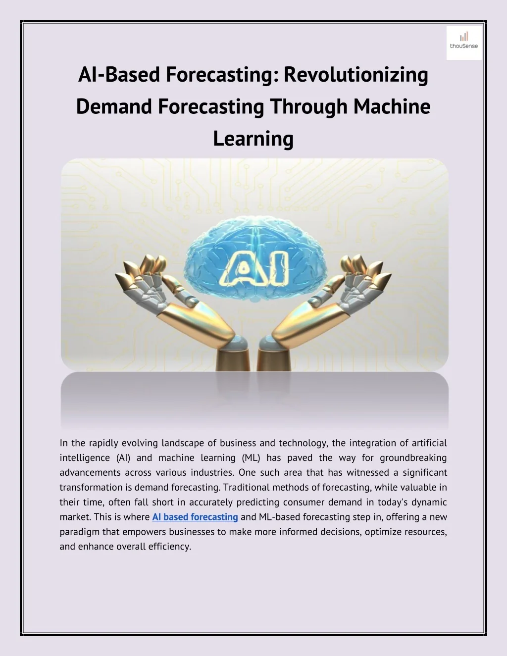 PPT - AI-Based Forecasting: Demand Forecasting Through Machine Learning ...