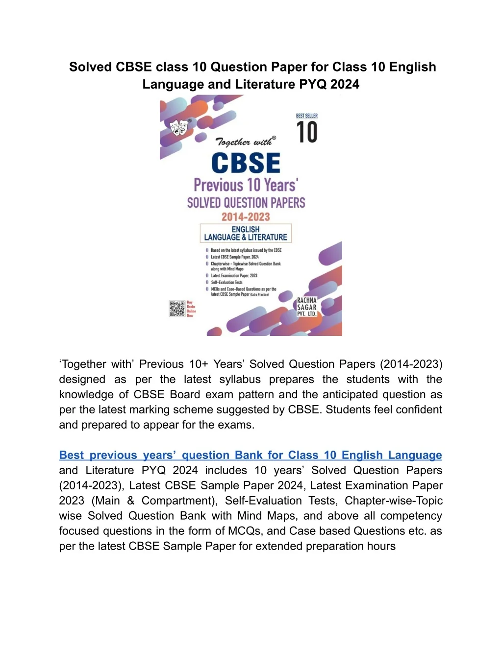 PPT - Best CBSE Solved Previous Year Question paper English Class 10 ...