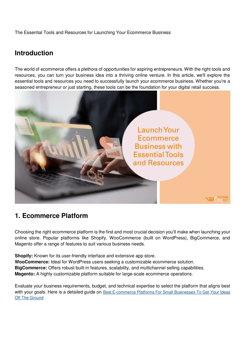PPT - The Essential Tools and Resources for Launching Your Ecommerce ...