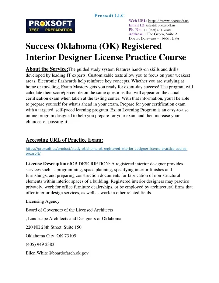 PPT - Success Oklahoma (OK) Registered Interior Designer License ...