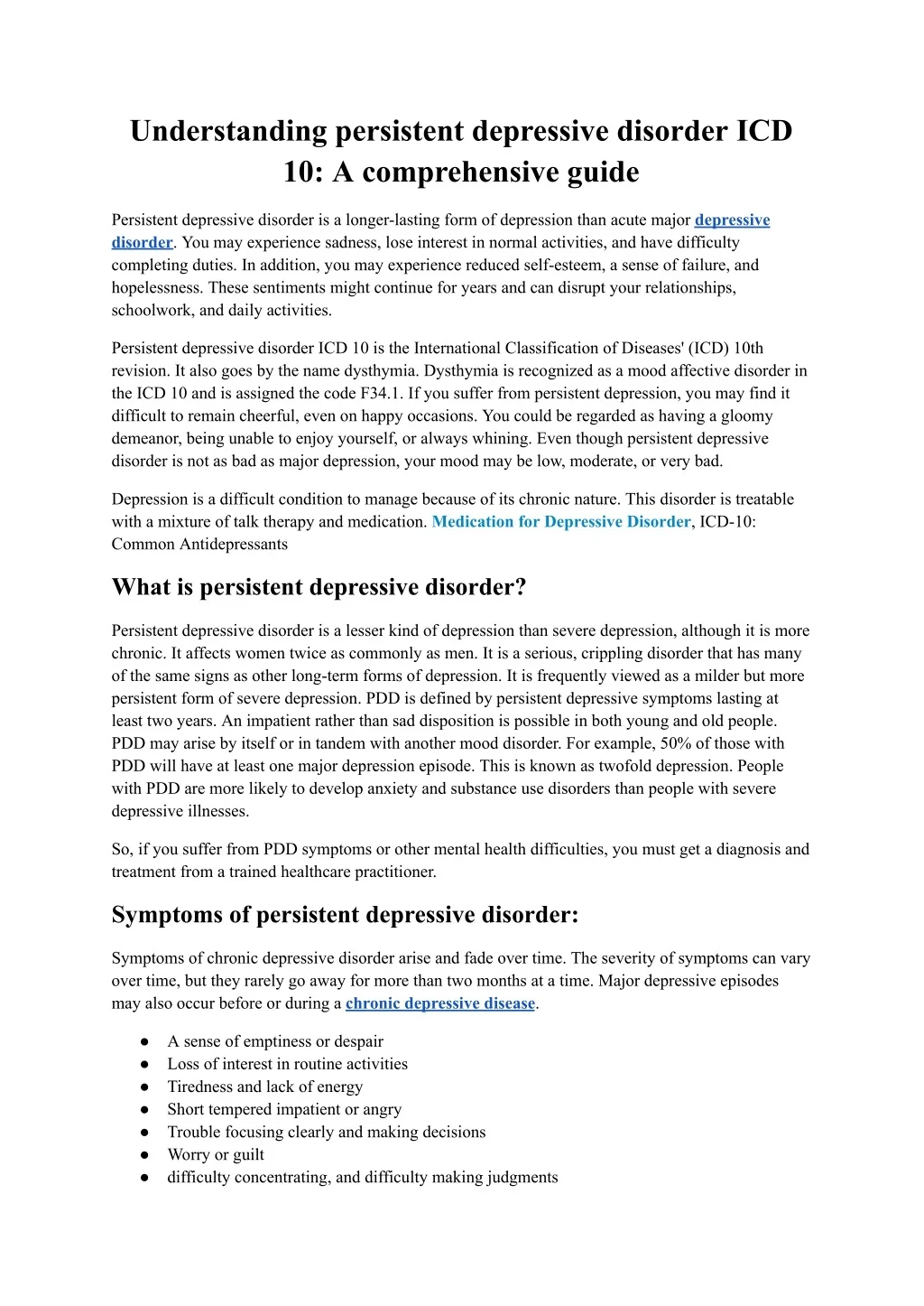 PPT - Understanding persistent depressive disorder PowerPoint ...