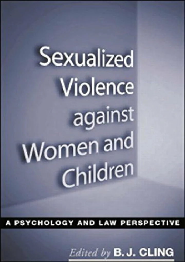 PPT - [PDF] DOWNLOAD Sexualized Violence against Women and Children: A ...