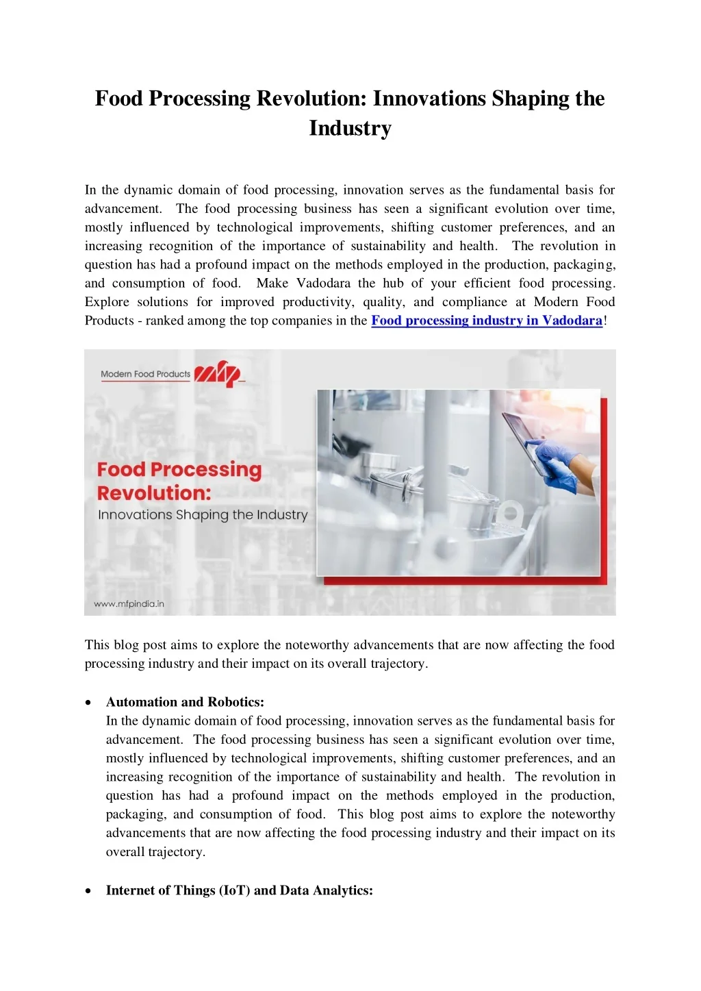 PPT - Food Processing Revolution: Innovations Shaping the Industry ...