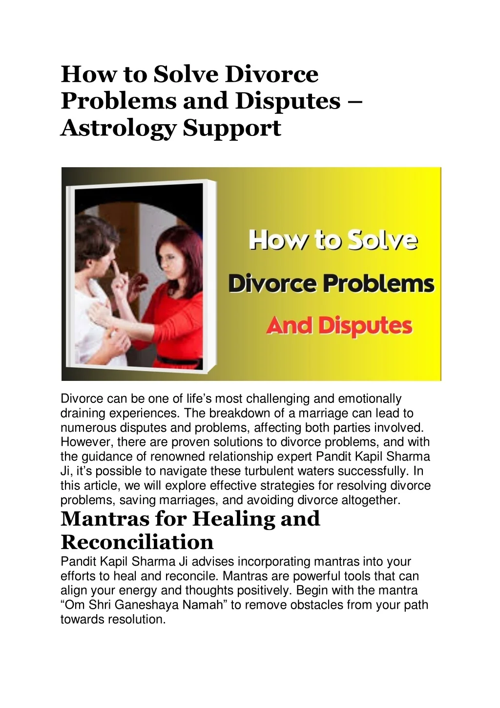 PPT - How to Solve Divorce Problems and Disputes PowerPoint ...