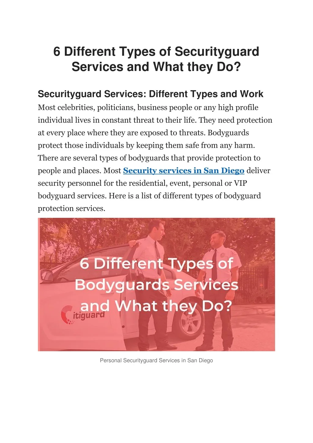 PPT - 6 Different Types of Bodyguards Services and What they Do ...